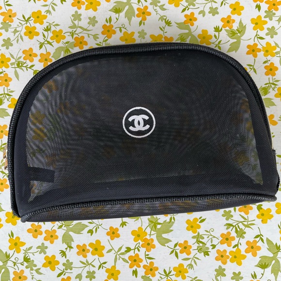 CHANEL | Bags | Chanel Mesh Makeup Bag Cosmetic Pouch Purse | Poshmark